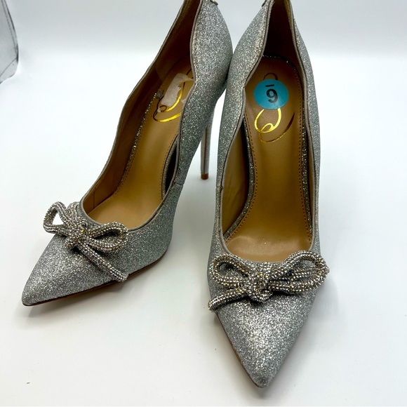 Sam Edelman | Shoes | Sam Edelman Deela Embellished High Heel Silver ...